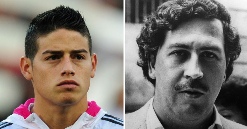 El desafortunado vínculo que habría entre James Rodríguez y Pablo Escobar